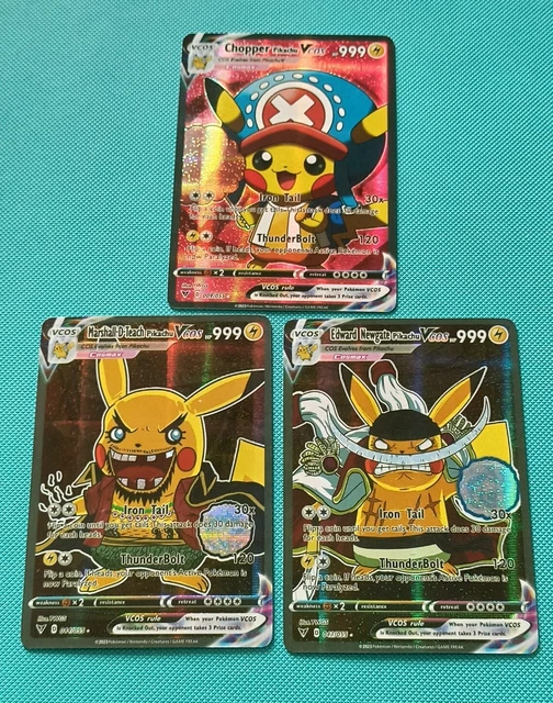 CARTES POKEMON PIKACHU Pika One Piece Op Luffy Holo Prism Kawaii Cards ...