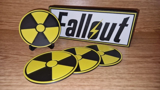 FALLOUT RADIATION 3D printed coasters / signs fallout 76 gaming man ...