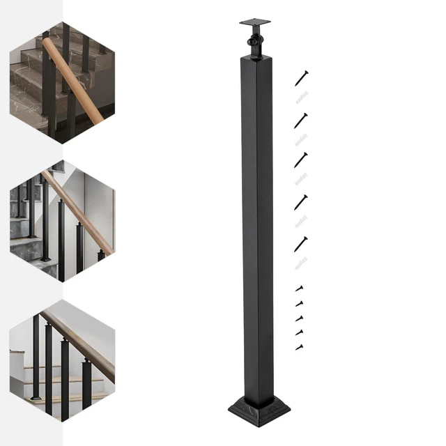 METAL STAIR RAILING Handrail Porch Deck Patio Railing 75cm For Balcony ...