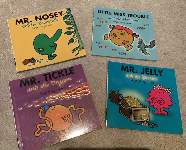 ROGER HARGREAVES, MR TICKLE, MR JELLY, MR NOSEY, LITTLE MISS TROUBLE X4 ...