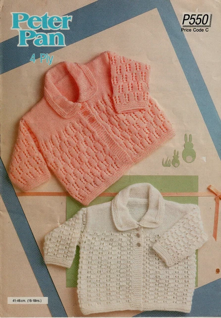 PETER PAN 4 ply KNITTING PATTERN Baby Boys Girls Matinee Coats £0.95 ...