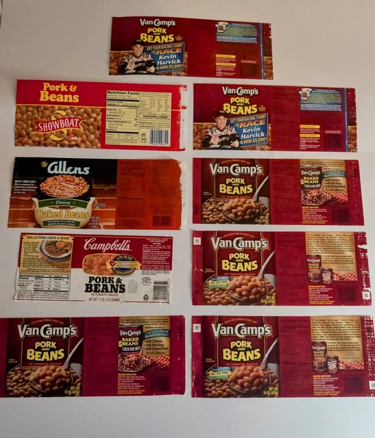 1990'S PORK AND BEANS Advertising Can LABELS Lot of 9 Vintage £11.51 ...