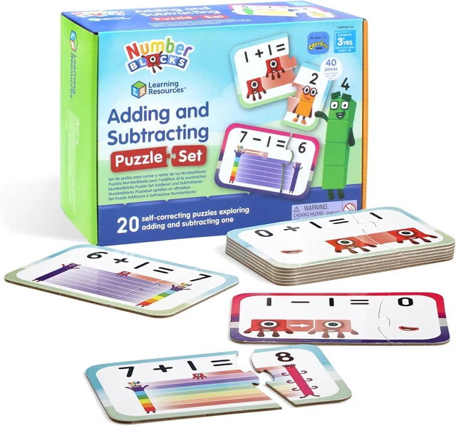 LEARNING RESOURCES NUMBERBLOCKS Adding and Subtracting Puzzle Set, Numberblocks £16.41 - PicClick UK
