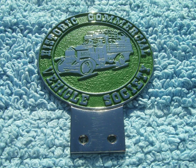 VINTAGE 1980S HISTORIC COMMERCIAL VEHICLE SOCIETY CAR BADGE~FARM TRUCK ...