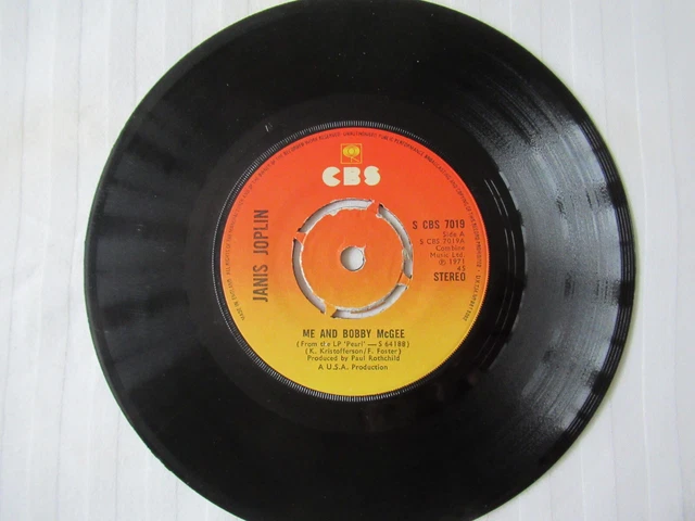 JANIS JOPLIN - Me and Bobby McGee/Half Moon - 1971 Vinyl 45 - CBS 7019 ...
