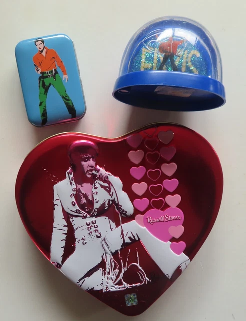 ELVIS PRESLEY COLLECTABLES: 2 TINS + SNOW GLOBE £10.35 - PicClick UK