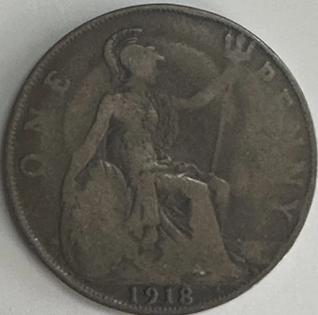 1918 GEORG V 🇬🇧 One Penny Münze EUR 1,41 - PicClick DE