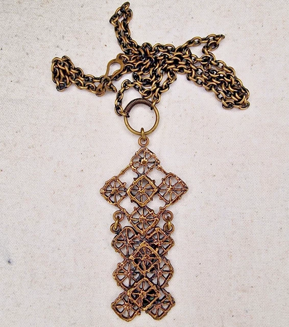 PENTTI SARPANEVA FINLAND Pitsi bronze pendant necklace vintage ...