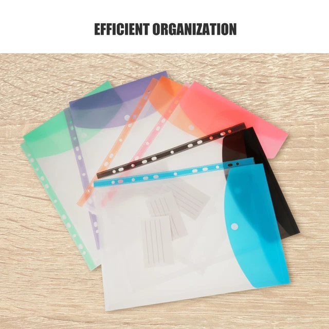 6 PCS BINDER Folders with Snap Button and Label Envelope Pockets 11 ...
