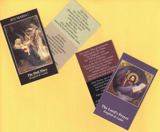 LATIN HOLY CARDS Ave Maria Pater Noster Jesus Lords Prayer Catholic ...