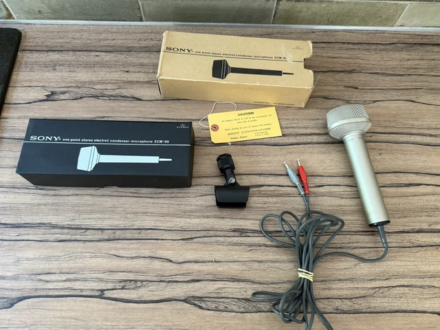 SONY ECM-99 MICROPHONE one point stereo electret condenser , bel état ...
