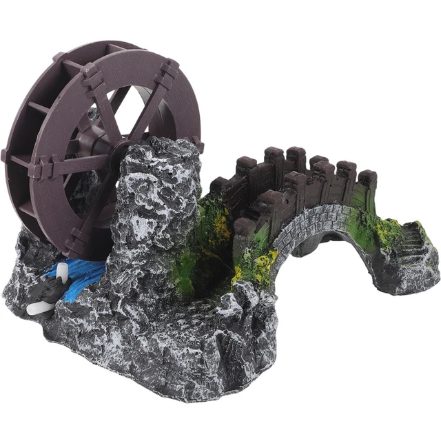 WATER WHEEL ARCH Bridge Miniature Vintage Bridge Statue Landscaping ...