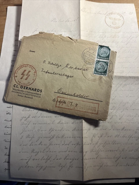RARE WW2 GERMAN Feldpost Letter from Soldier or family Luftwaffe Cv $10 ...