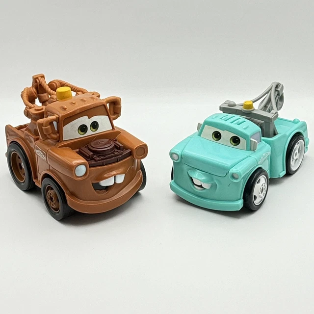 MATTEL DISNEY PIXAR Cars Tow Mater Shake N Go Blue 2005 & Brown 2010 ...