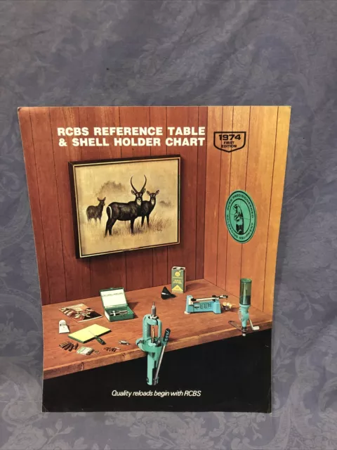 Rcbs Reference List And Shell Holder Chart 1974 £3 88 Picclick Uk