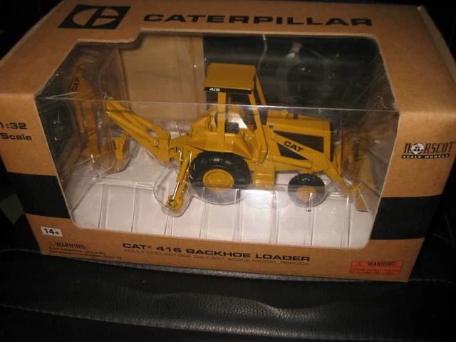 CAT CATERPILLAR 1:32 Norscot 416 Backhoe Loader Block C Logo #55271 ...