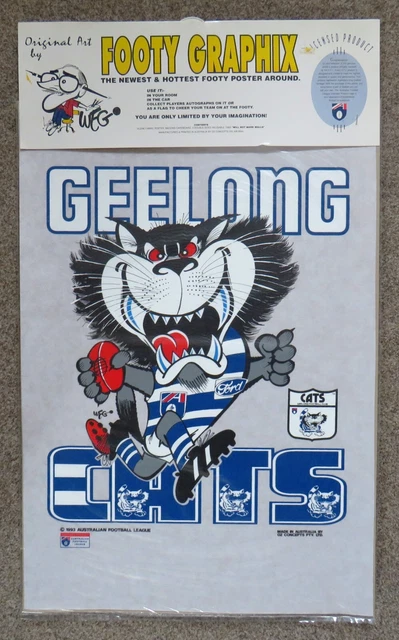 1993 FOOTY GRAPHIX Felt Poster (by WEG): GEELONG CATS .... (640mm x ...