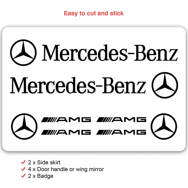 MERCEDES BENZ CAR Decal Vinyl Stickers for AMG A-Class Logo Set of 8 £5 ...
