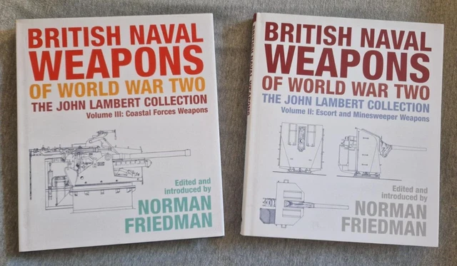BRITISH NAVAL WEAPONS of WW2: Vol 2 Vol 3 Ships Navy Book set combined ...