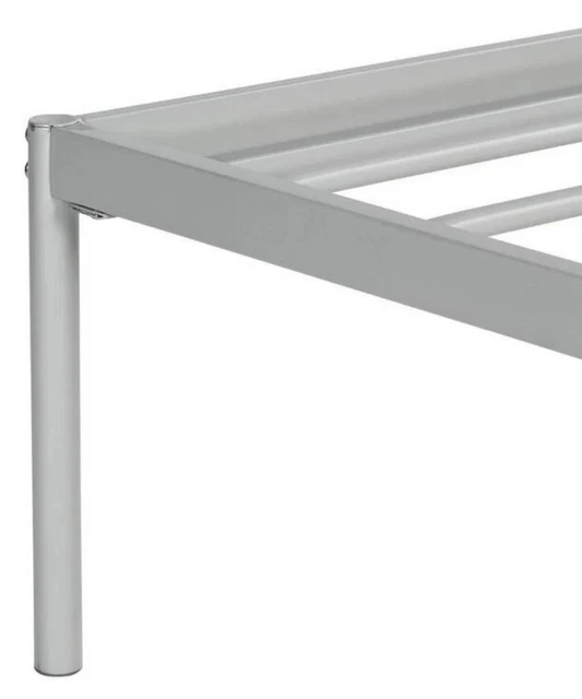 FREJA DOUBLE METAL Bed Frame Silver Durable Construction Long Lasting £ ...