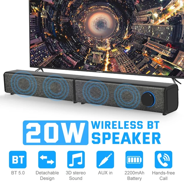 TV SOUND BAR System Bluetooth Speaker Wireless Stereo Subwoofer Home ...