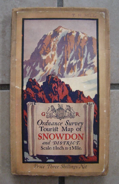VINTAGE ORDNANCE SURVEY Tourist Map of Snowdon circa 1930s cloth £9.04 ...