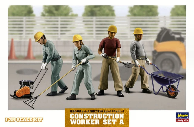 MINIATURE DE CONSTRUIRE Hasegawa Construction Worker Kit De Montage 1:3 ...