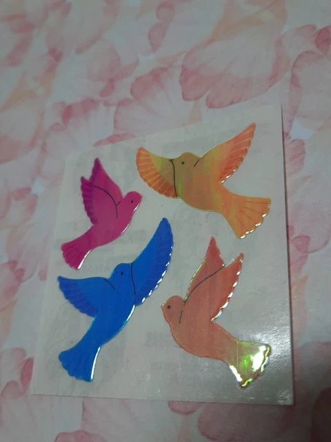 SANDYLION STICKER 90ER Originalbogen Pearly Tauben, Vögel Stickeralbum ...