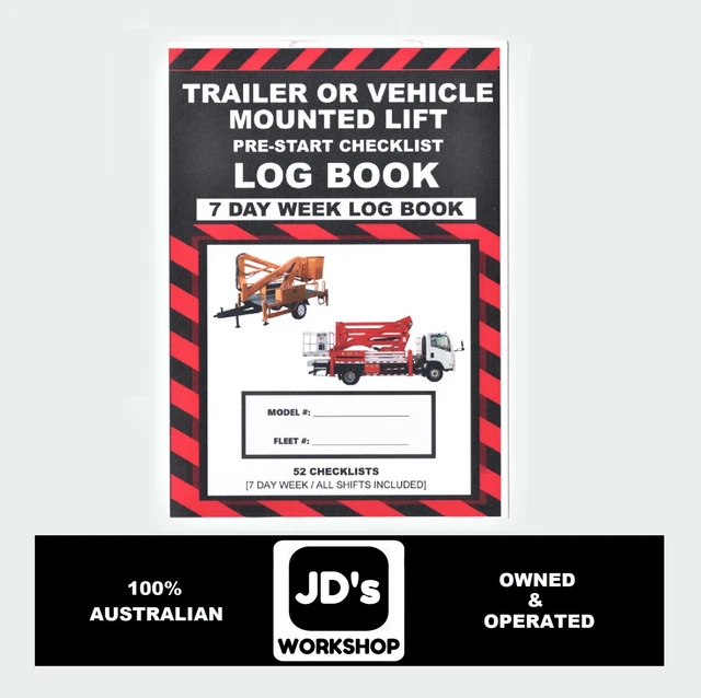 TRAILER-MOUNTED BOOM LIFT Pre-Start Inspection Checklist Log Book [A5 ...