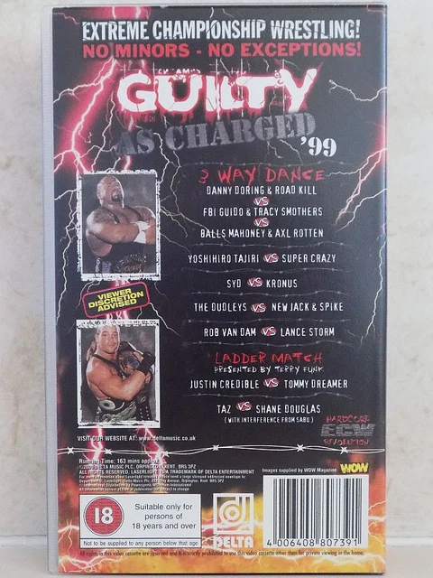 ECW GUILTY AS Charged '99 1999 Wrestling Vhs Video Tape Pal Wwe Wcw Wwf ...