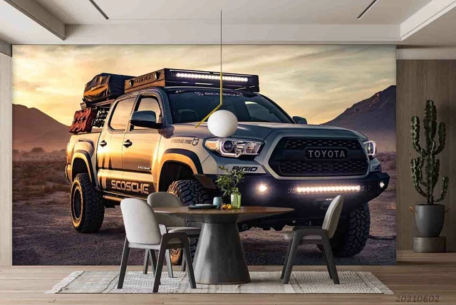 3D JEEP DESERT Dusk Self-adhesive Removeable Wallpaper Wall Mural 390 ...