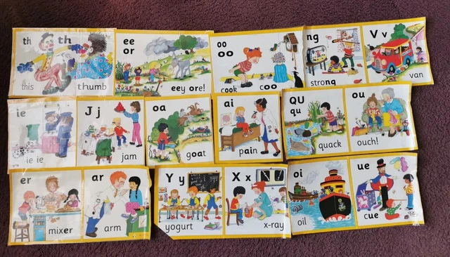 JOLLY PHONICS LETTERS and Sounds Phase 2 and 3 Wall Frieze Teaching ...