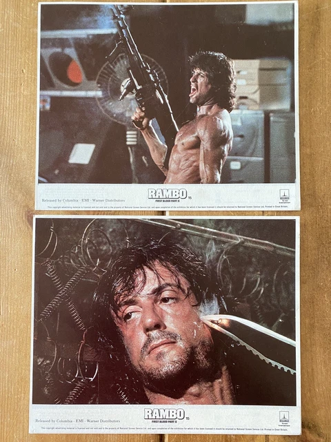 RAMBO FIRST BLOOD Part 2 Original 10x8 Lobby Cards x2. Sylvester ...