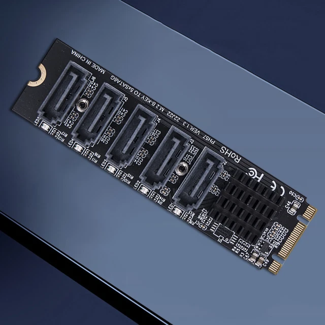 M.2 MKEY PCI-E Riser Card NVME To SATA Expansion Card Converter SATA3.0 ...