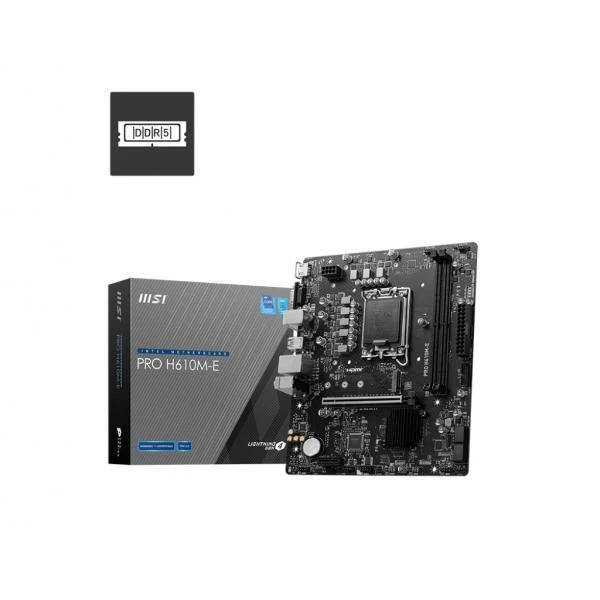 MSI MB H610, Pro H610M-E Ddr5, Lga 1700, 2Dd54, 1Pci-Ex16,1Pci-Ex1,1M.2 ...