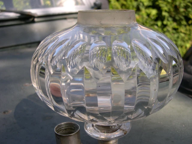 LARGE HEAVY English Cut Crystal Osler Font For Hinks Duplex Kerosene ...