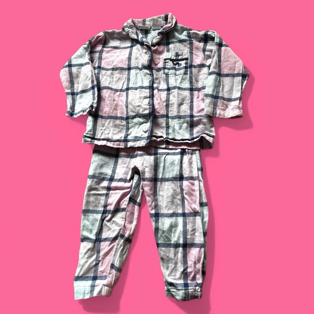 PETER ALEXANDER FLANNELETTE Winter Check Jnr PJ Set Size 3 Kids Pink ...