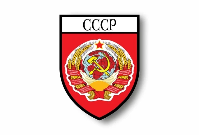 STICKERS DECAL SOUVENIR vinyl car shield flag world crest urss soviet ...