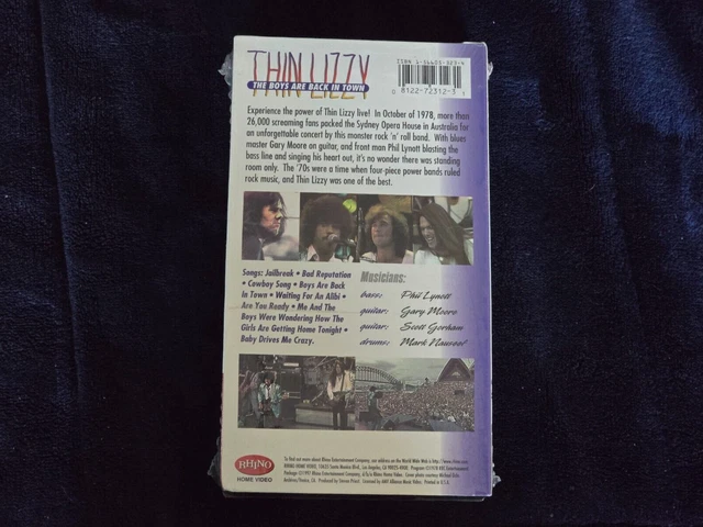 SEALED ~ THIN Lizzy - The Boys Are Back in Town ~ VHS Gary Moore Phil ...