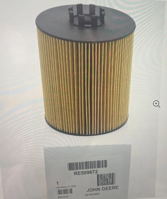 JOHN DEERE COMPATIBLE Oil Filter suitable for replacing RE509672 £12.16 ...