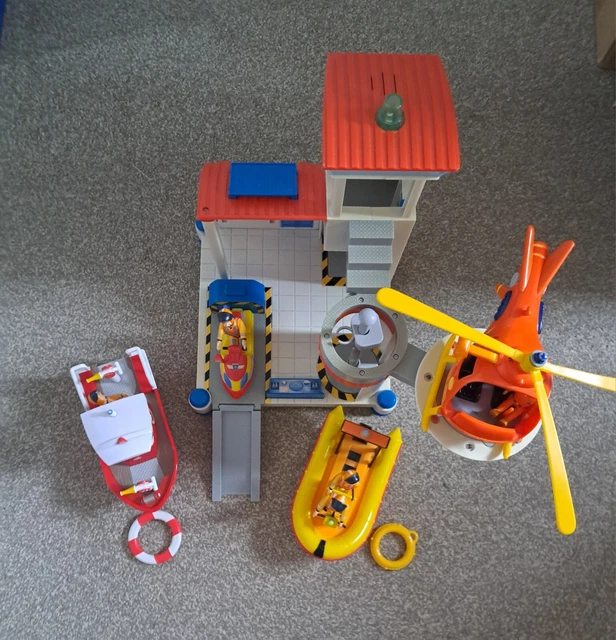 FIREMAN SAM OCEAN RESCUE Playset with TITAN NEPTUNE HELICOPTER 5 ...