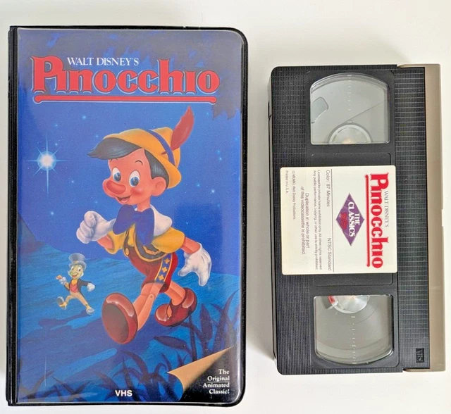 PINOCCHIO 1985 VHS Walt Disney Early Black Diamond Padded Clamshell ...