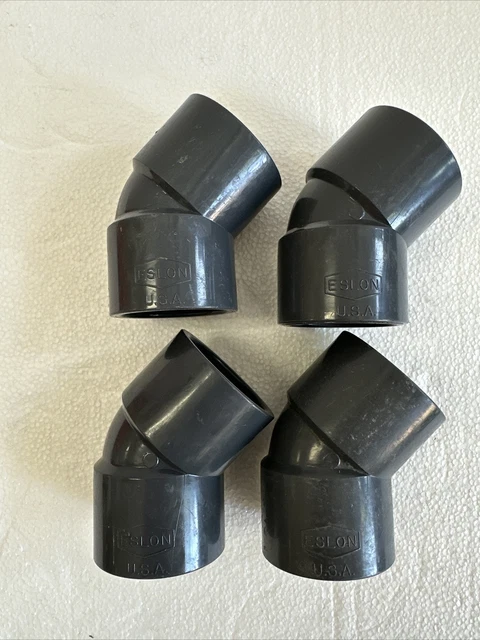 (LOT OF 4) ESLON PVC 1-1/2" 45 Degree Elbows SCH80 Socket/Socket (Slip ...