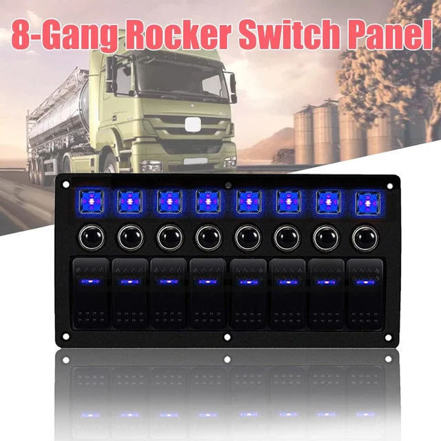 8 GANG WATERPROOF Car Auto Boat Marine LED Rocker Switch Panel Circuit ...