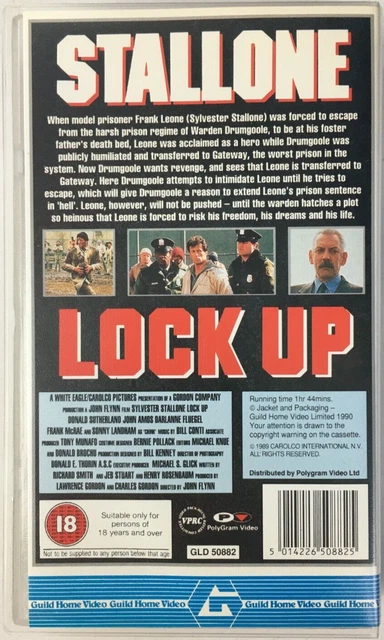 LOCK UP (1989) VHS PAL 1990 ( Stallone ) Guild Release Videocassette ...