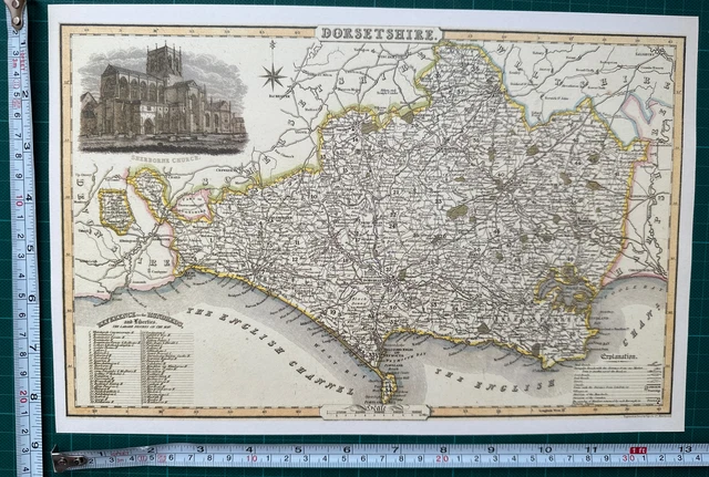 OLD VICTORIAN RAILWAY Map of Dorset 1840 Pigot: Antique, Vintage ...