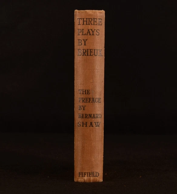 1912 THREE PLAYS by Brieux St John Hankin Bernard Shaw Charlotte Shaw ...