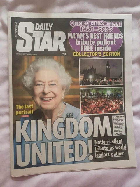 THE DAILY STAR - 19th September 2022 - Queen Elizabeth II Funeral ...