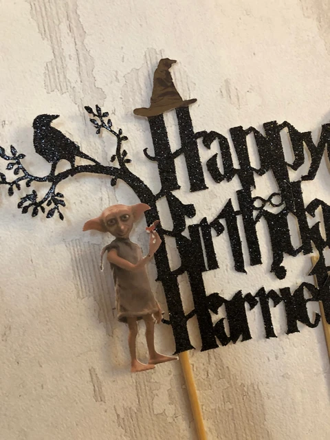 HARRY POTTER DOBBY Happy Birthday Glitter Cake Topper £7.49 - PicClick UK