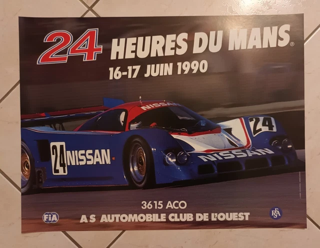 Affiche Origine Des 24 Heures Du Mans 1990 état Neuve No Copy Eur 15